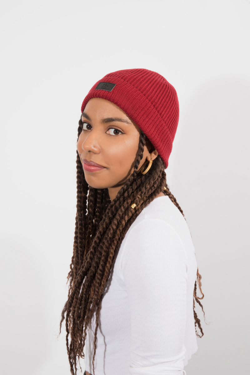 Absolute Red Wine Beanie - Satin Lined Winter Hat – Black Sunrise UK ...