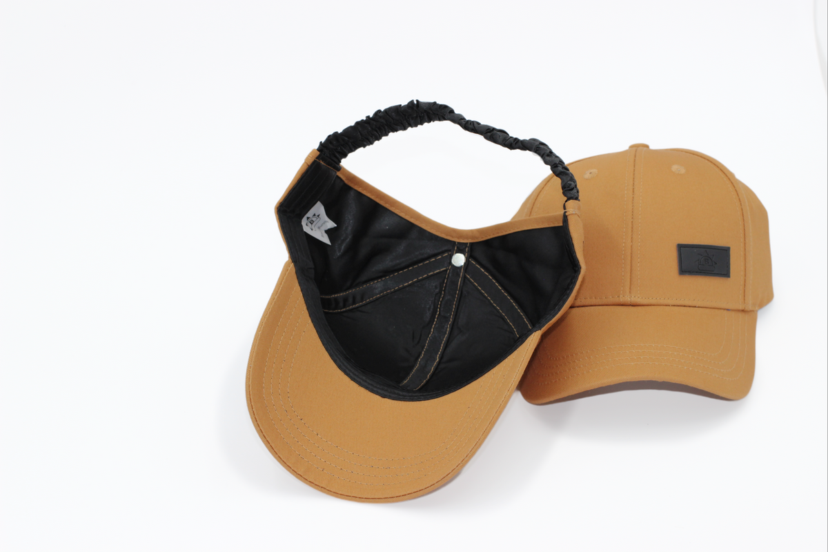 Rusty Mustard Half-Full Baseball Cap - Satin Lined Hat for Curls ...